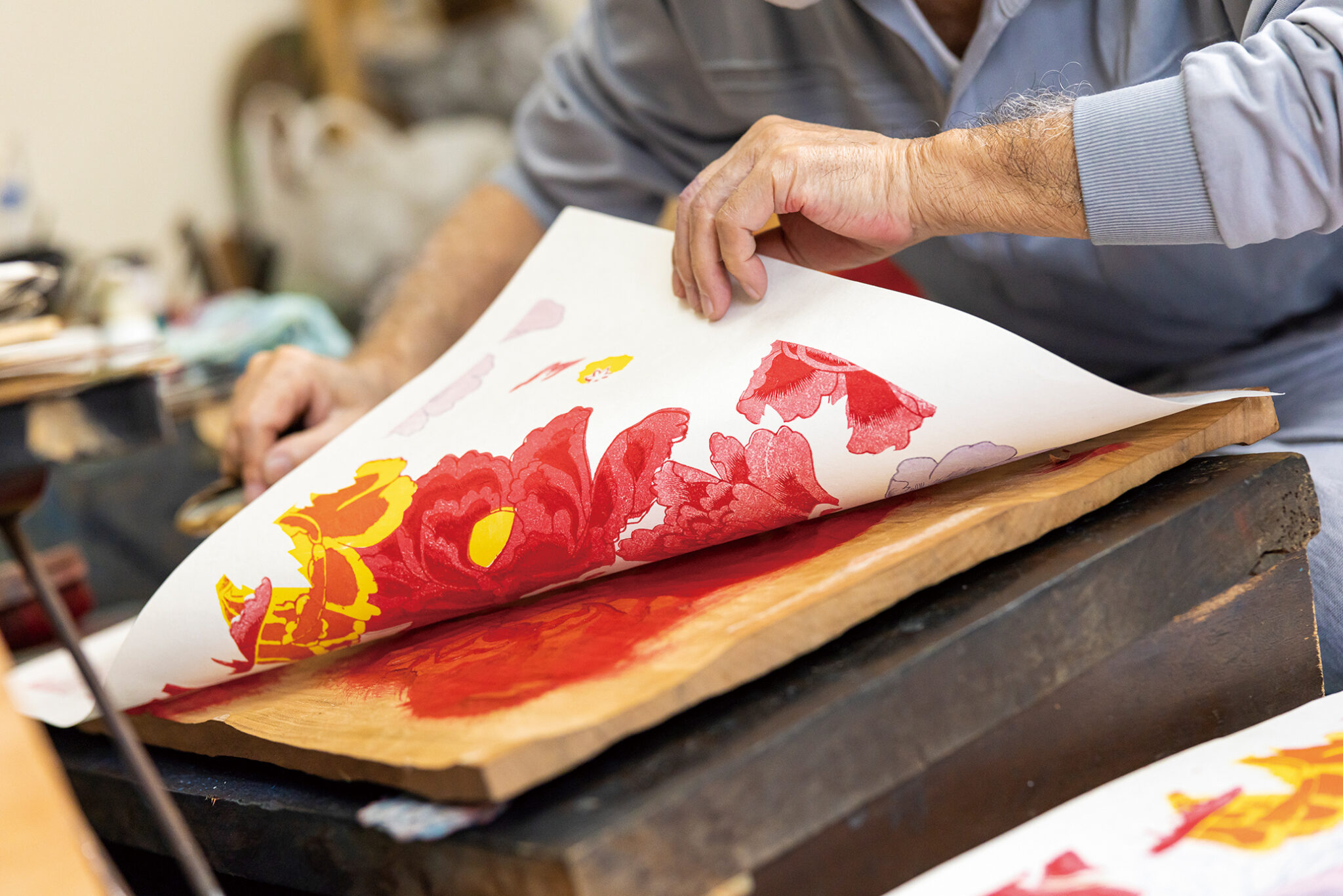 “Woodblock print artwork” –Painter, washi maker, engraver, and printers ...